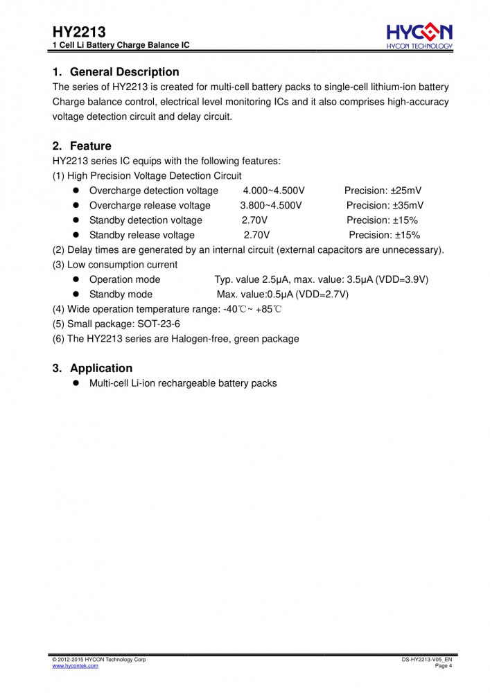 HY2213 datasheet page 4