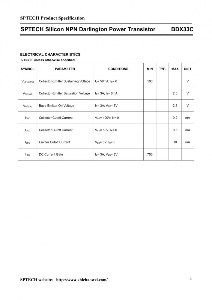 BDX33C datasheet page 2