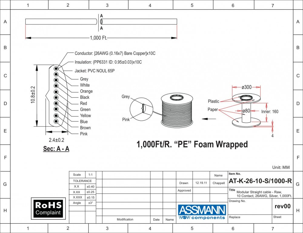 AT-K-26-10-S/1000 technical drawing
