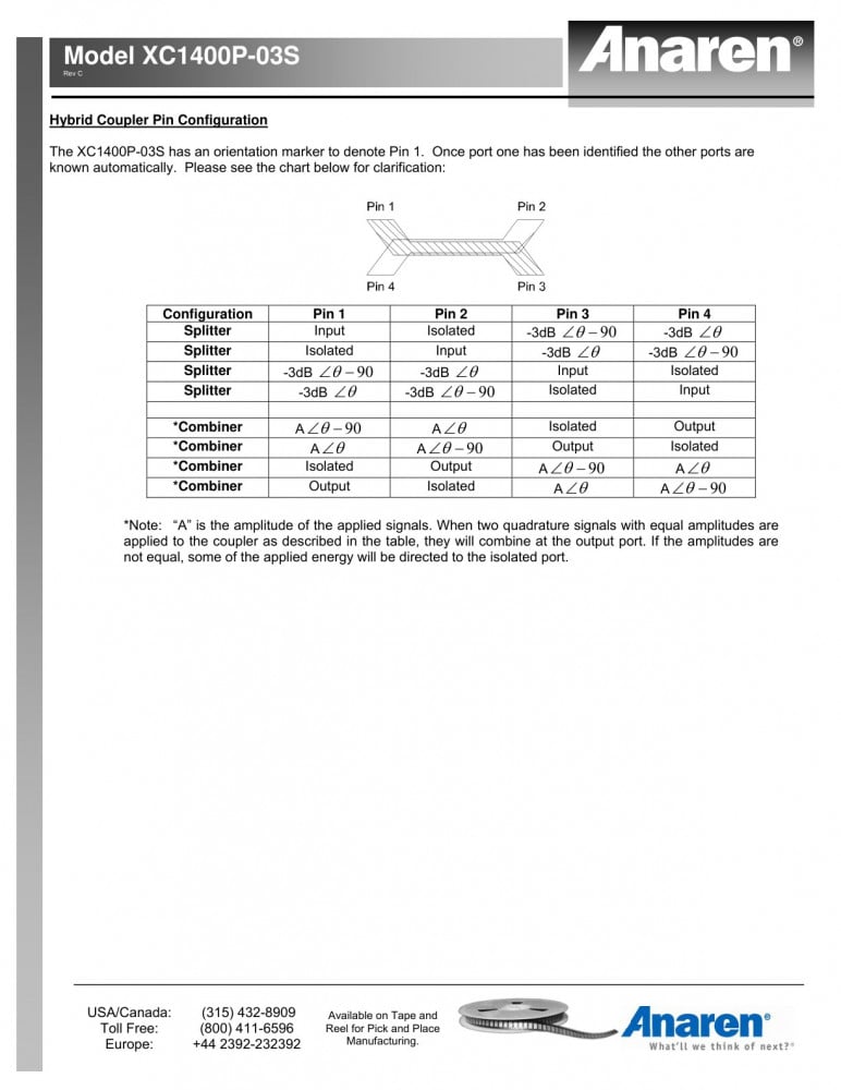 XC1400P-03S datasheet page 2