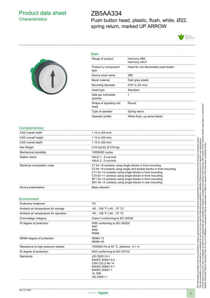ZB5AA334 technical document page 1