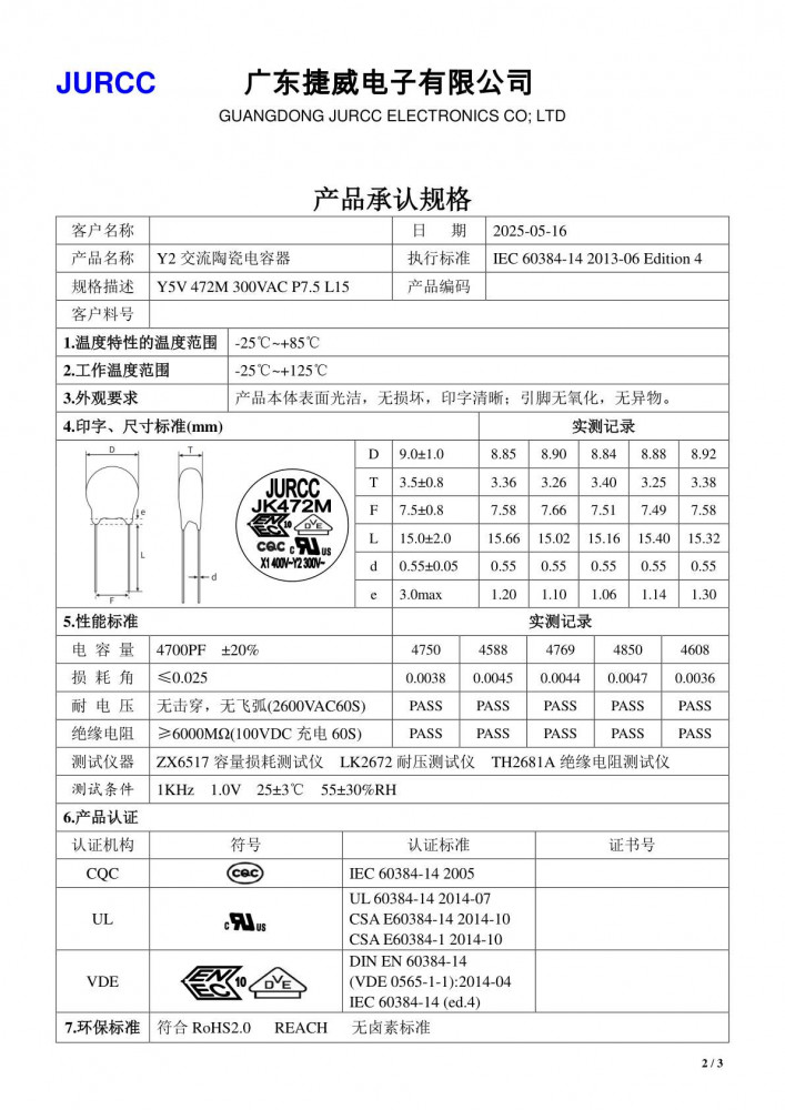 JW472M300VACP7.5 product approval document page 2