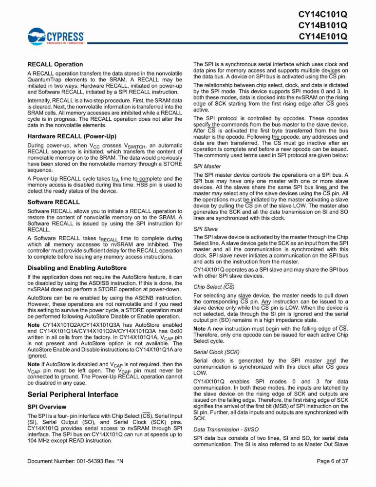 CY14B101Q2A datasheet page 7