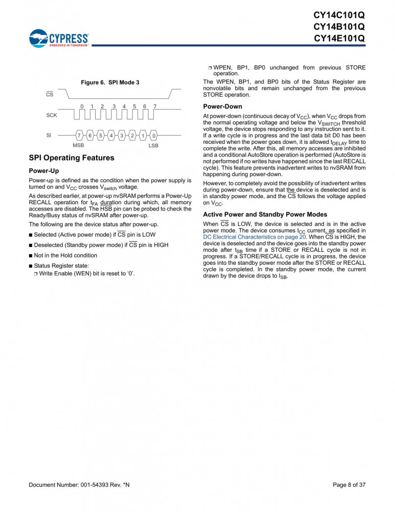 CY14B101Q2A datasheet page 9