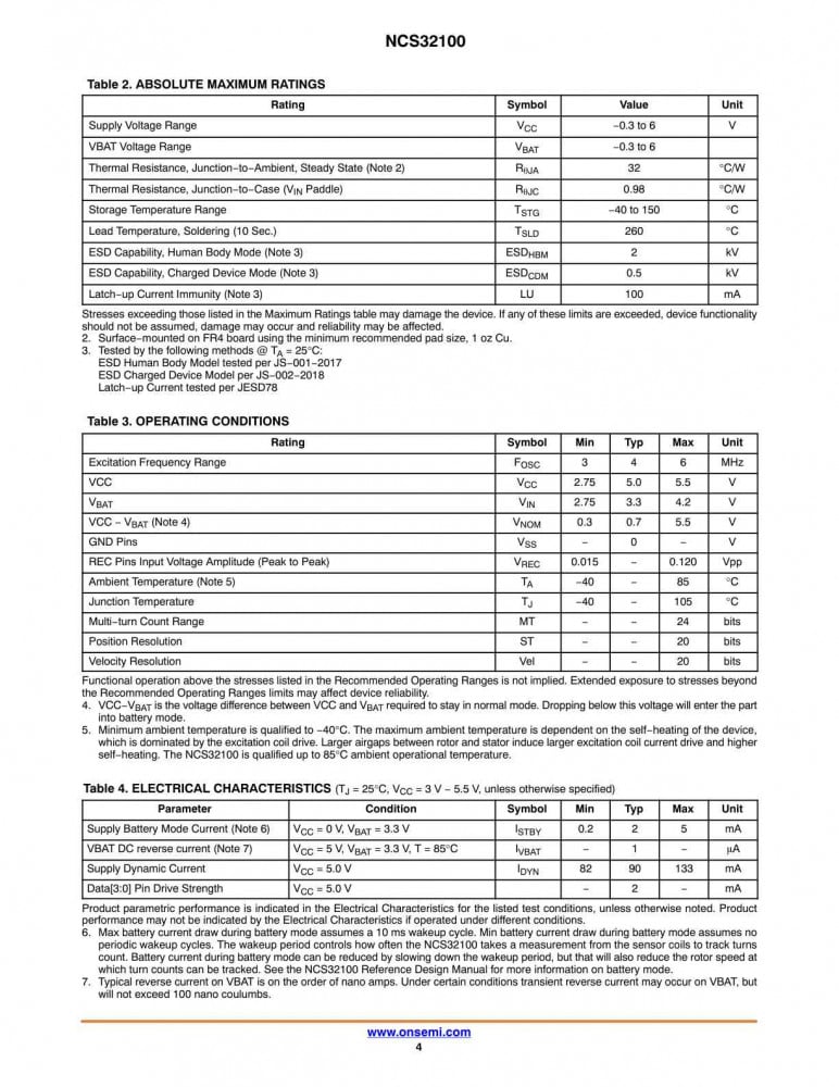 NCS32100 datasheet page 4