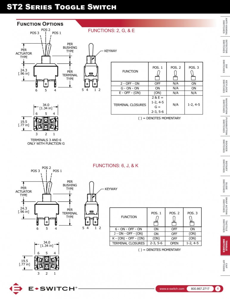 E-Switch ST242D00 technical document page 4