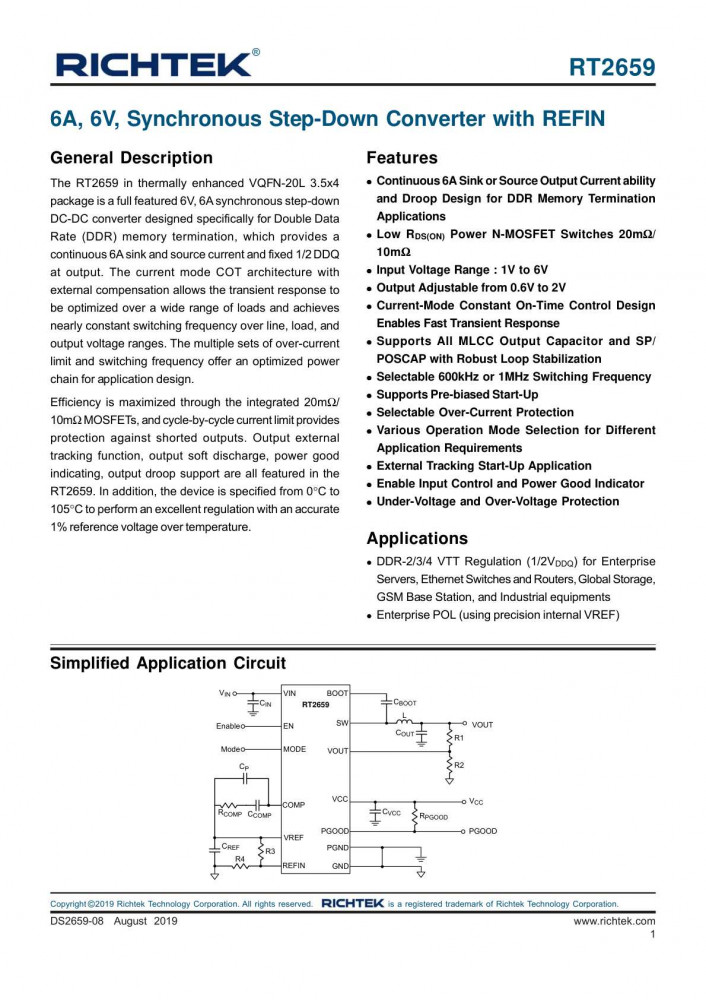 RT2659 datasheet page 1