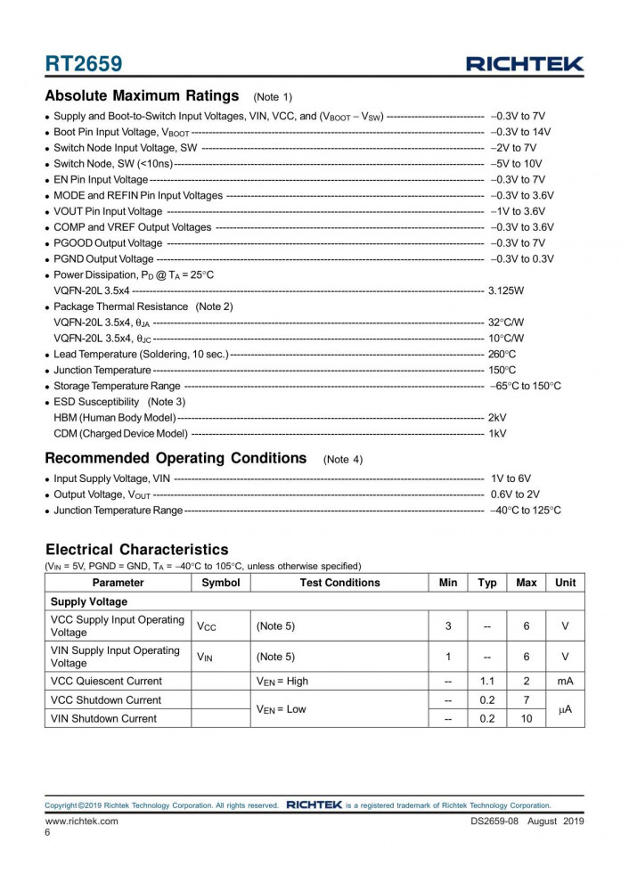 RT2659 datasheet page 6