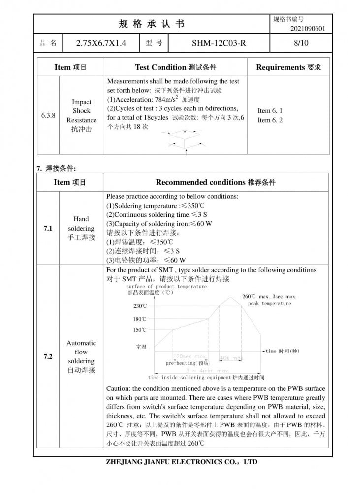 SHM-12C03-R specification approval page 9