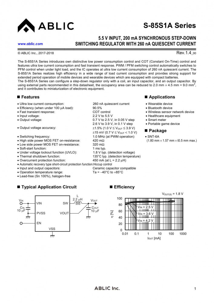 S-85S1A technical document page 1