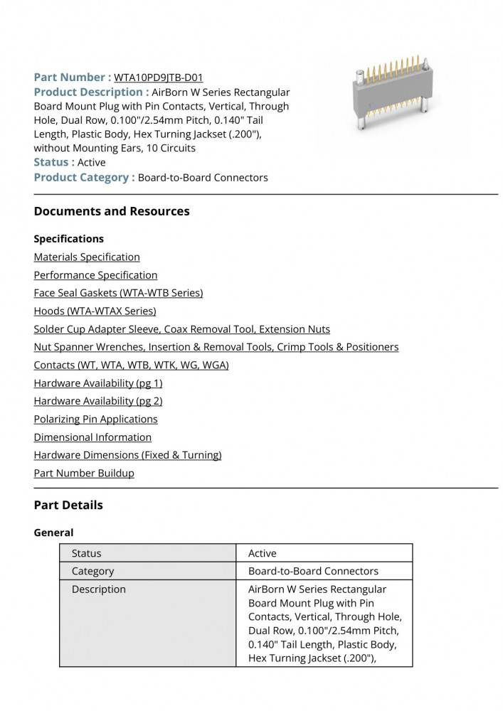 WTA10PD9JTB-D01 technical document page 1