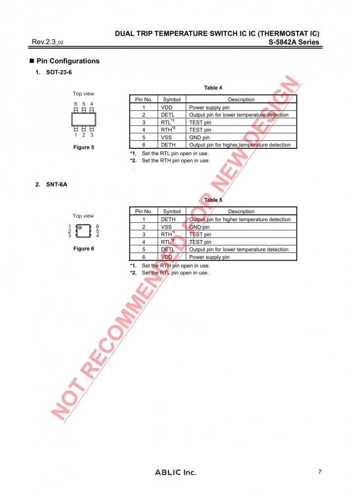 ABLIC S-5842A datasheet page 7