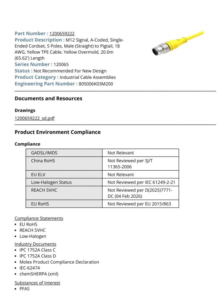 MOLEX series drawing page 1