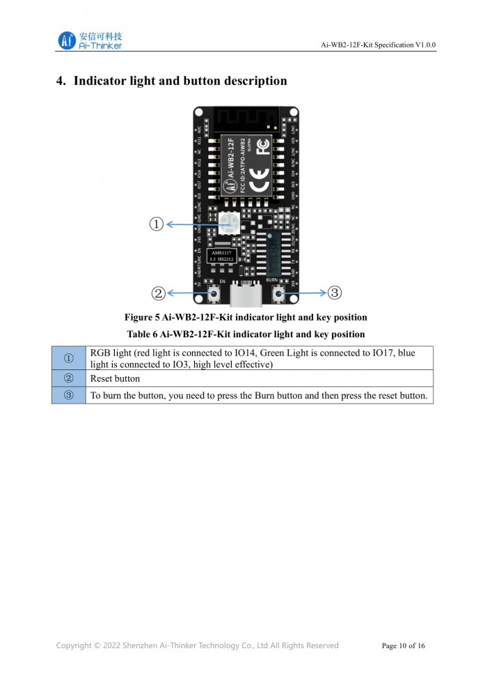 Ai-WB2-12F-KIT specification document, page 10