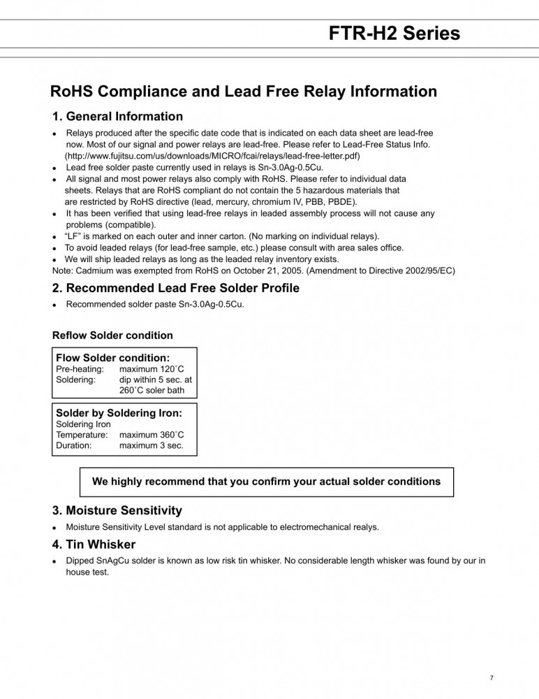 FTR-H2 datasheet page 7