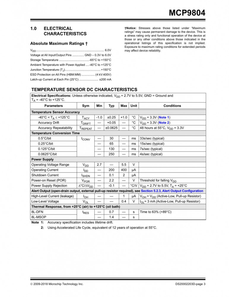 MCP9804 datasheet page 3