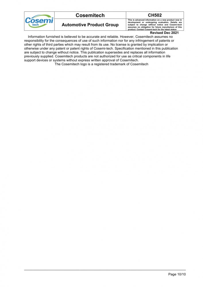 CH502TB datasheet page 10