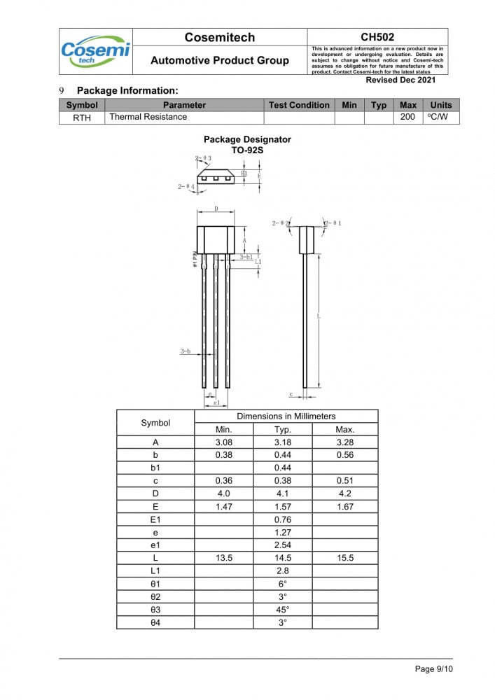 CH502TB datasheet page 9