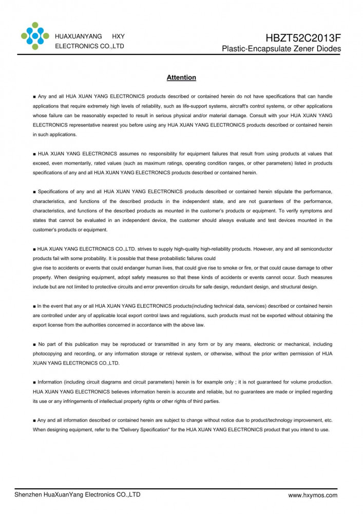 HBZT52C2013F datasheet page 3