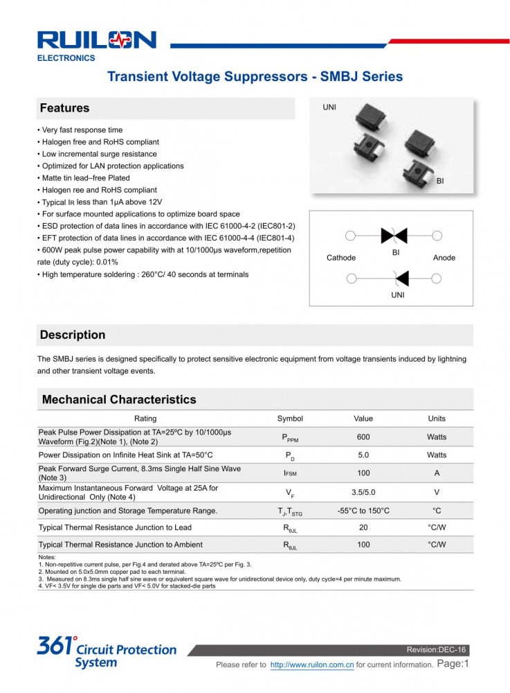 SMBJ Series datasheet page 2