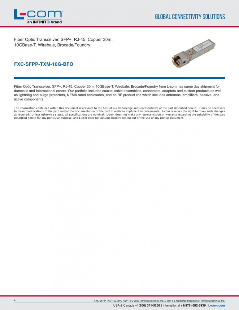 FXC-SFPP-TXM-10G-BFO datasheet page 4