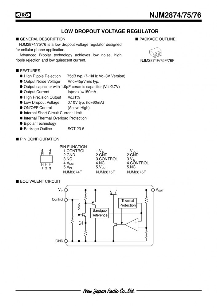 NJM2875 datasheet page 1
