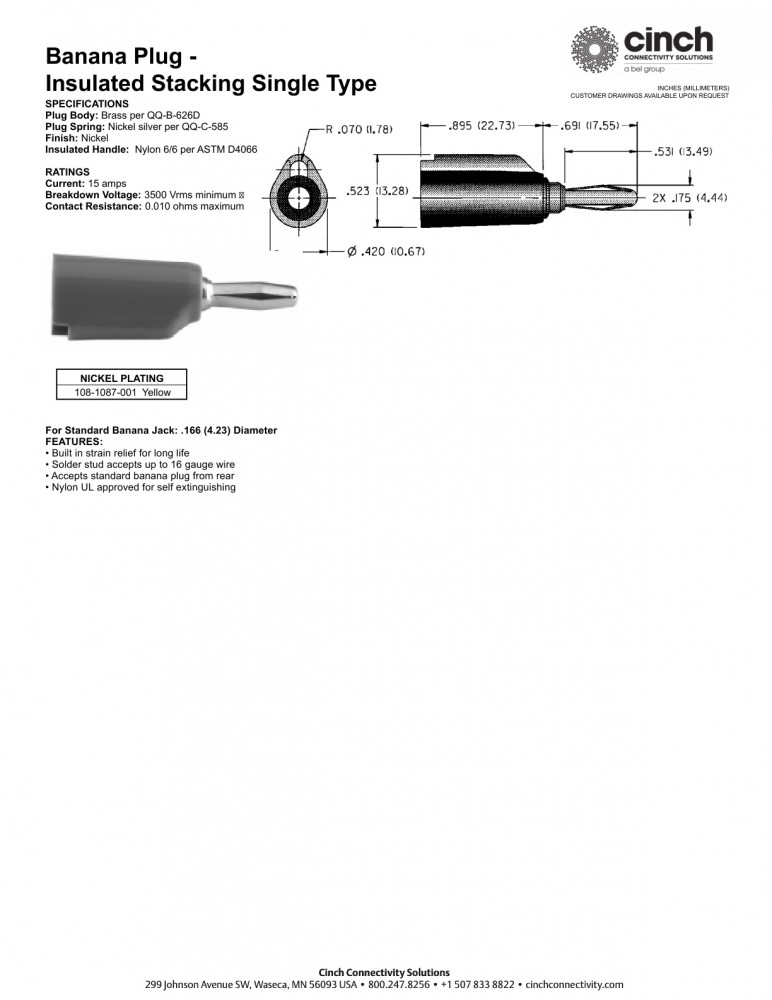Bel Fuse 108-1087-001 technical document preview
