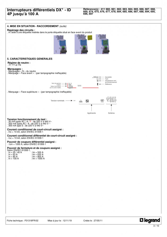 Legrand DX3 residual current device document, page 3