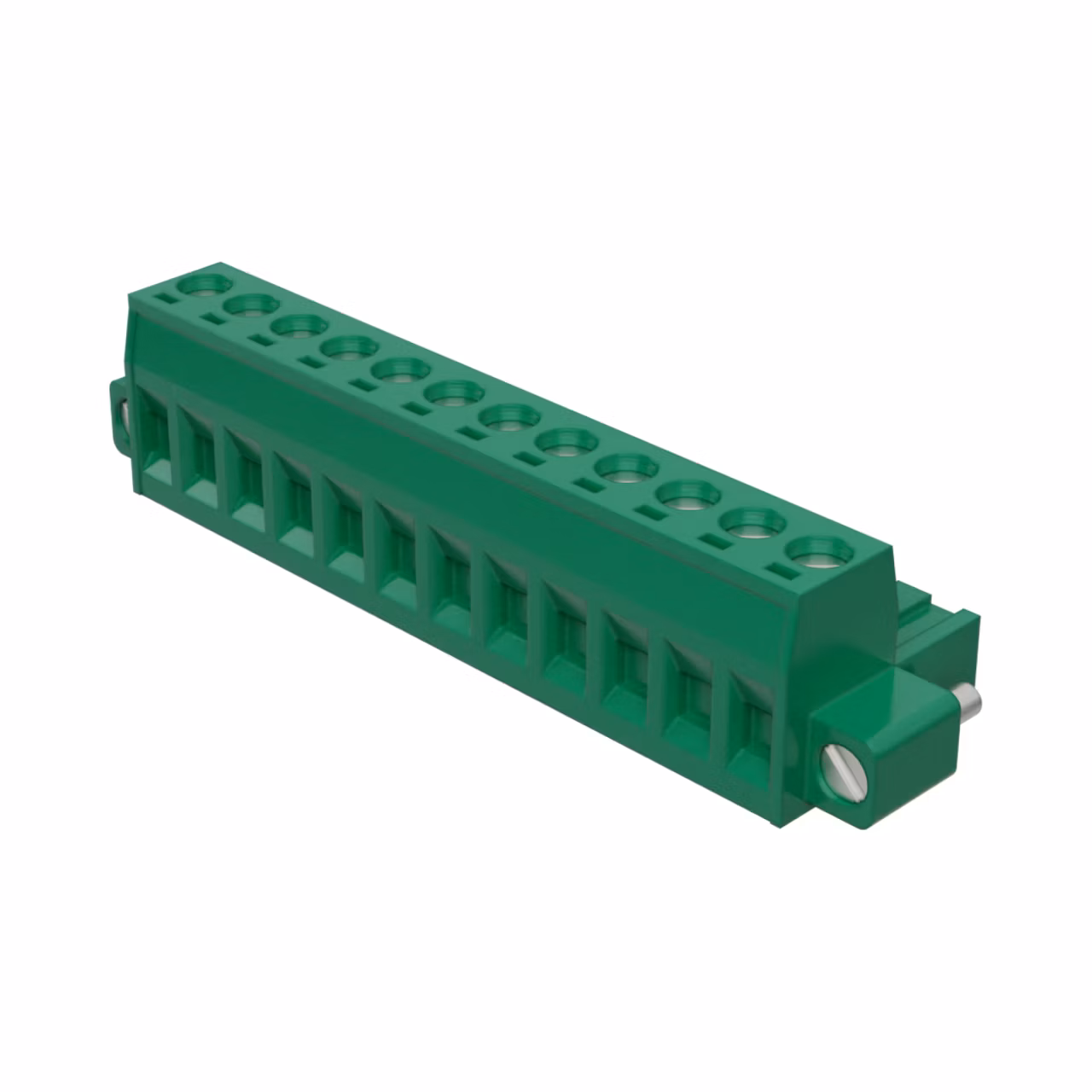 5.00mm Pitch Eurostyle Horizontal Plug, with Retention Screws, Green Housing, 12 Circuits for sale