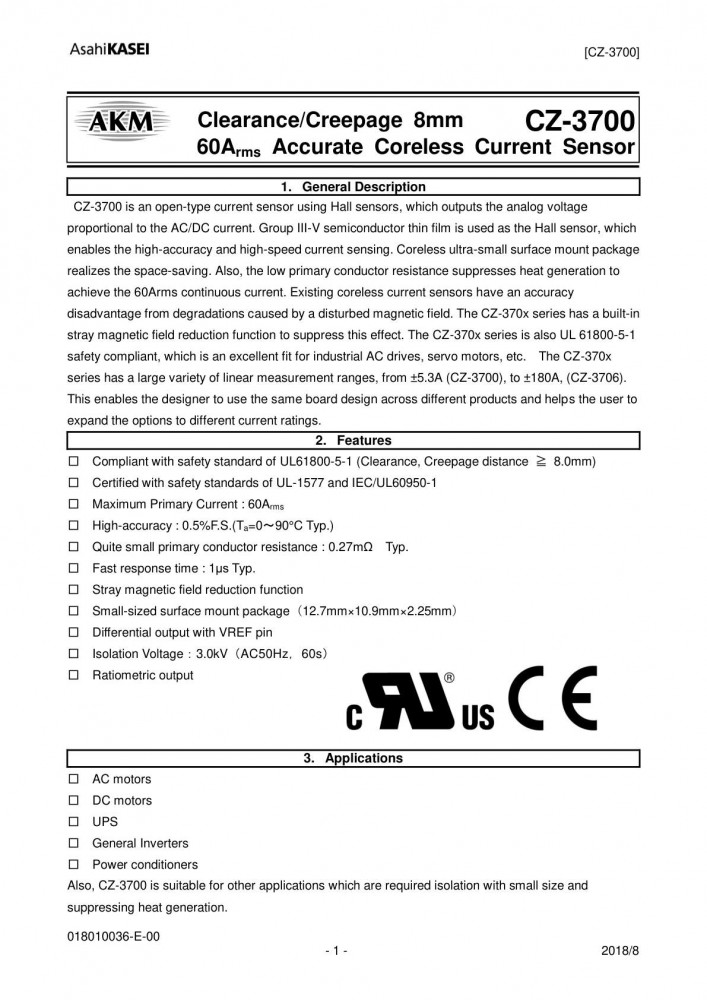 CZ3700 datasheet page 1