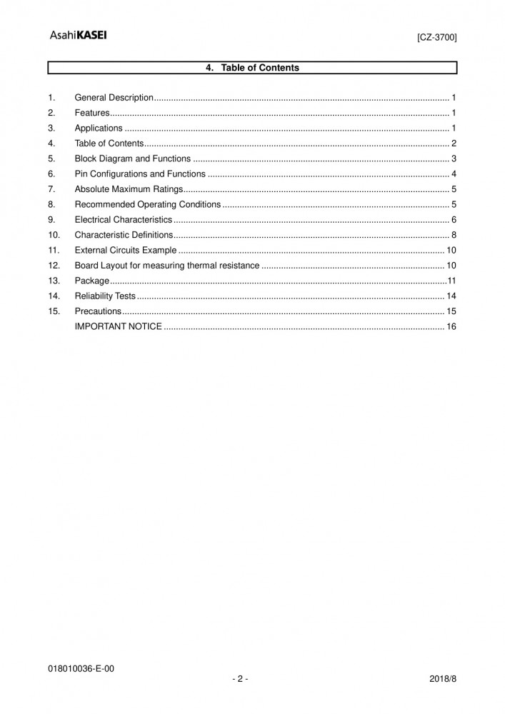 CZ3700 datasheet page 2