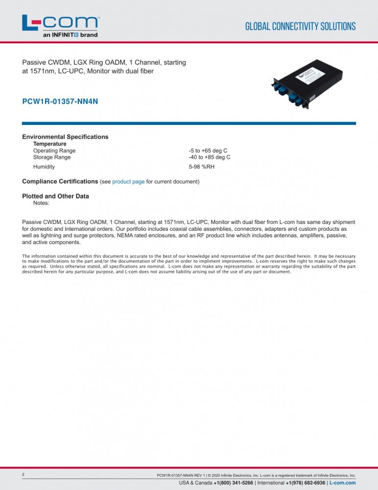 PCW1R-01357-NN4N datasheet page 2