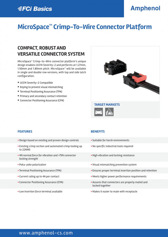 Amphenol MicroSpace technical document page 1