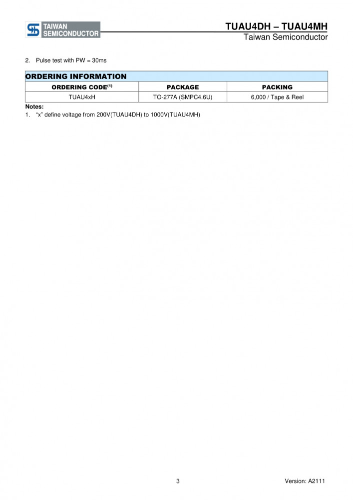 TUAU4GH datasheet page 3