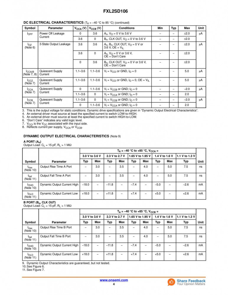 FXL2SD106 datasheet page 4