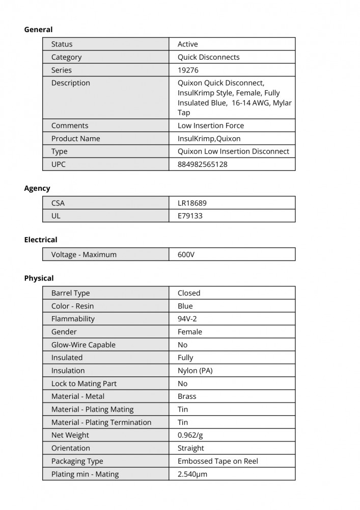 MOLEX 192760006 technical document page 2