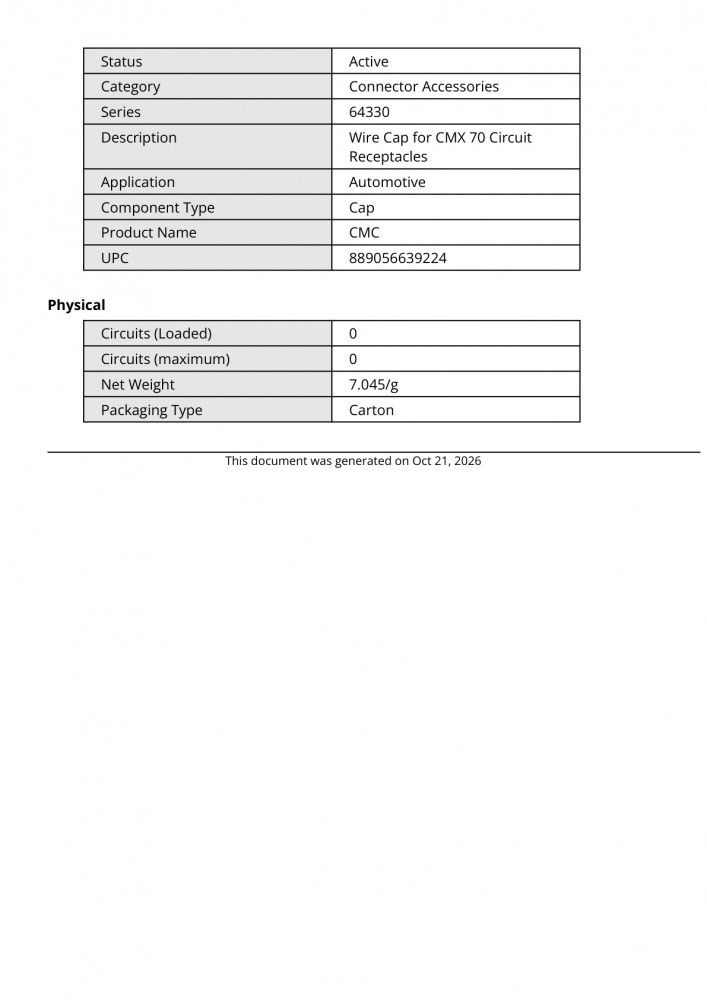 MOLEX 643300001 document image, page 2
