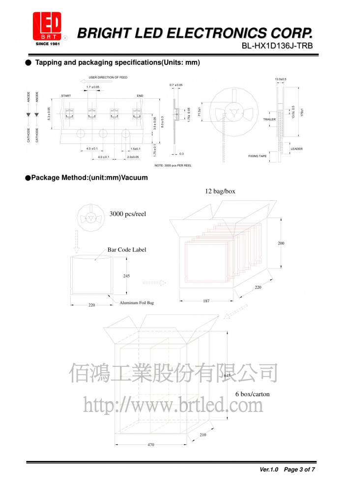 BL-HX1D136J-TRB datasheet page 3