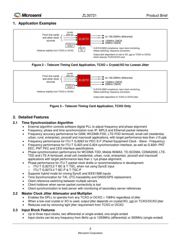 ZL30721LFF7 technical document page 2
