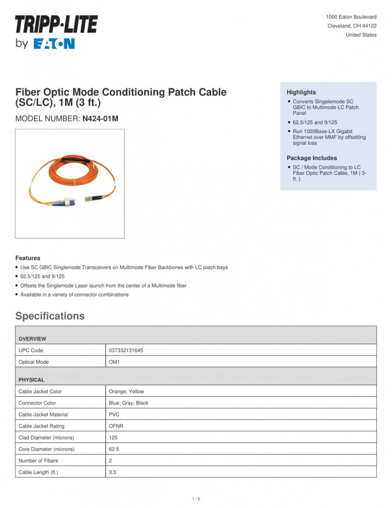 N424-01M technical document page 1