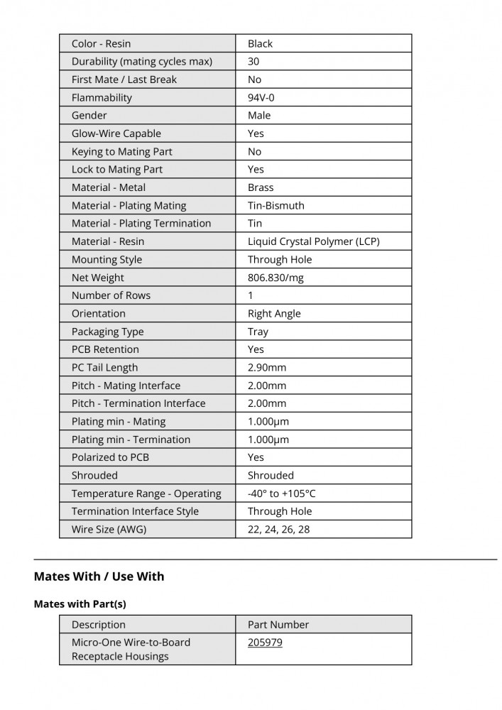 MOLEX 2200301031 document preview, page 3