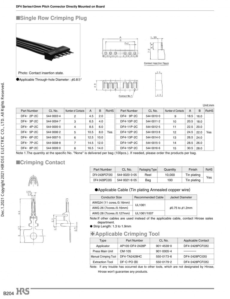 HRS DF4 series datasheet page 3