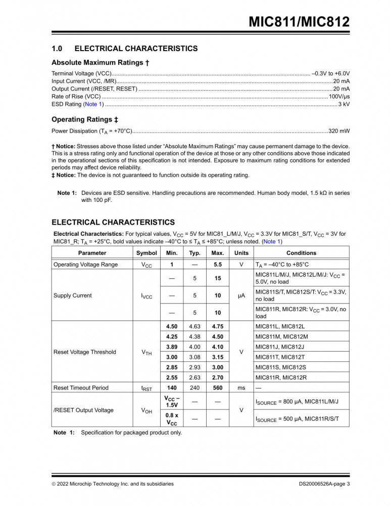 MIC811 technical document page 3