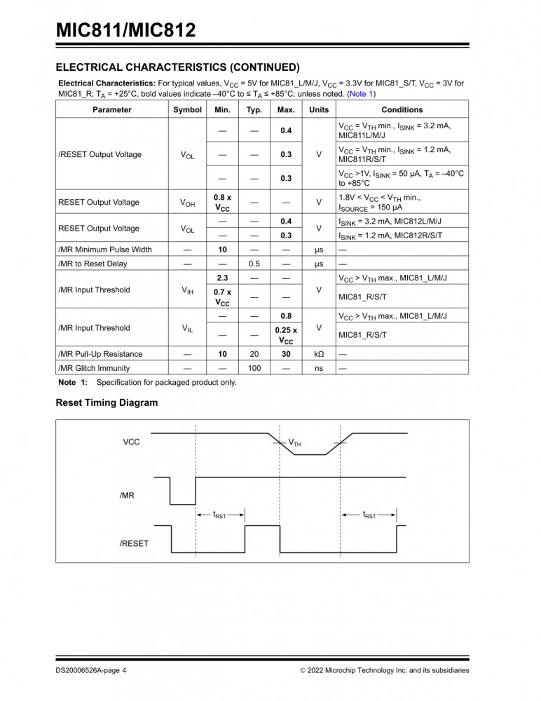 MIC811 technical document page 4