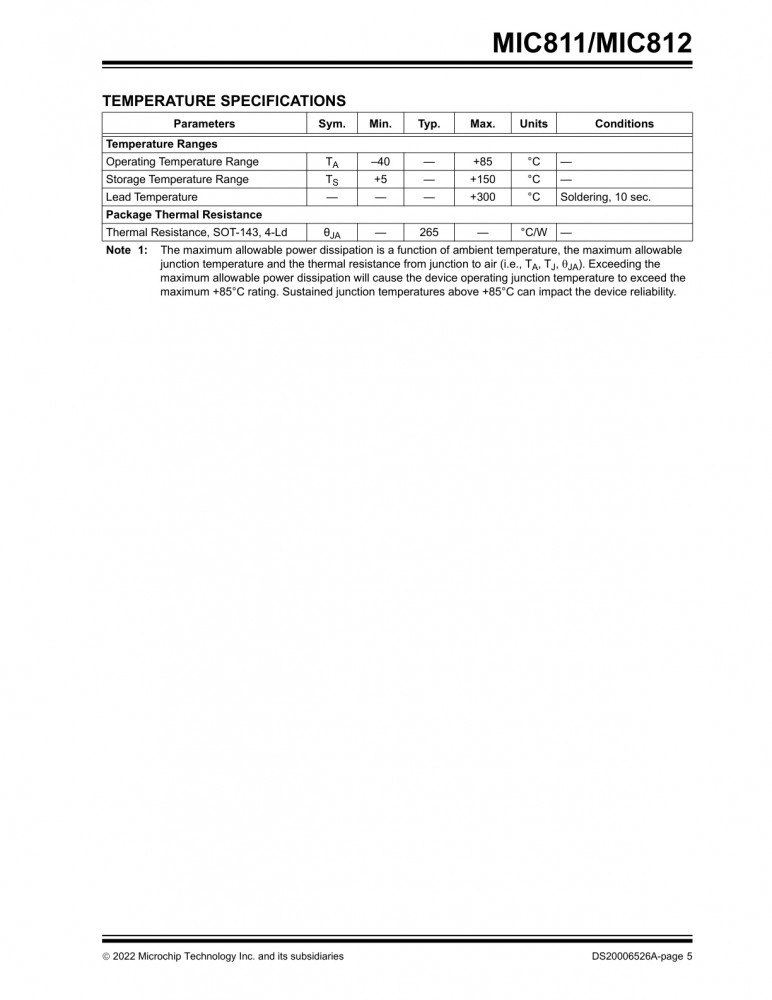 MIC811 technical document page 5
