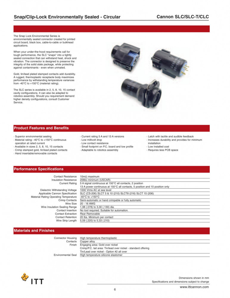ITT CANNON SLC Vector document page 6