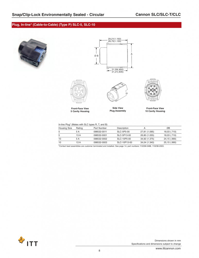 ITT CANNON SLC Vector document page 8