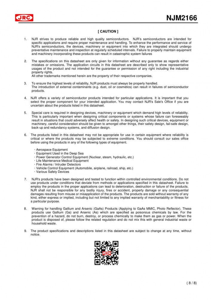 NJM2166 datasheet page 8