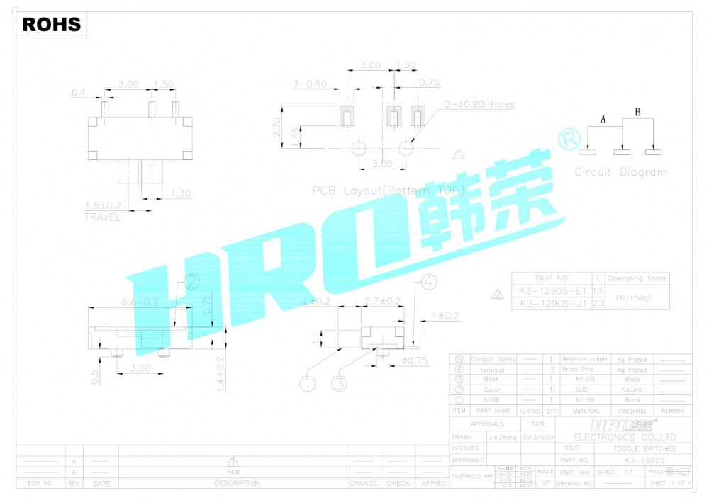 K3-1290S-J1 technical drawing preview