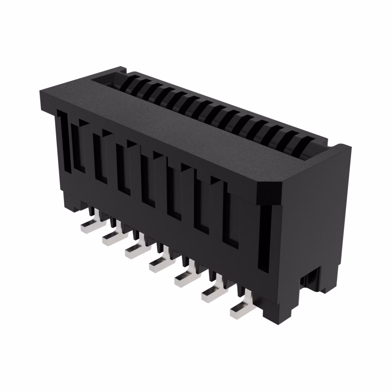 Easy-On FFC/FPC Connector, 0.50mm Pitch, Surface Mount, Vertical, Non-ZIF, Standard Footprint, Tin Bismuth Plating, Short Terminal Type, Black, 14 Circuits for sale